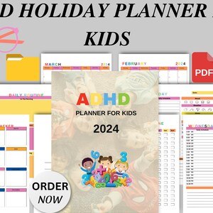 Editable ADHD Kids Planner, Undated Kids Calendar Planner, Holiday ...