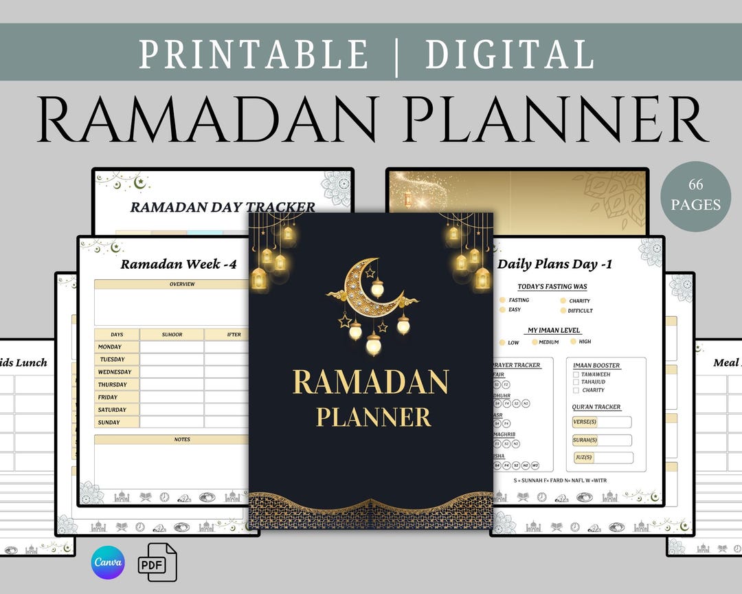 Editable Ramadan Planner 2025, Digital Muslims 30 Days Planner, Quran ...