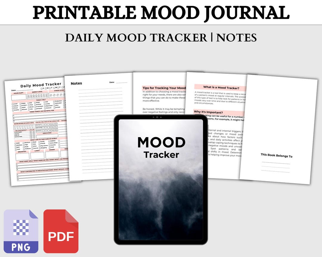 Editable Mood Journal, Printable Daily Mood Tracker, Tips for Getting ...