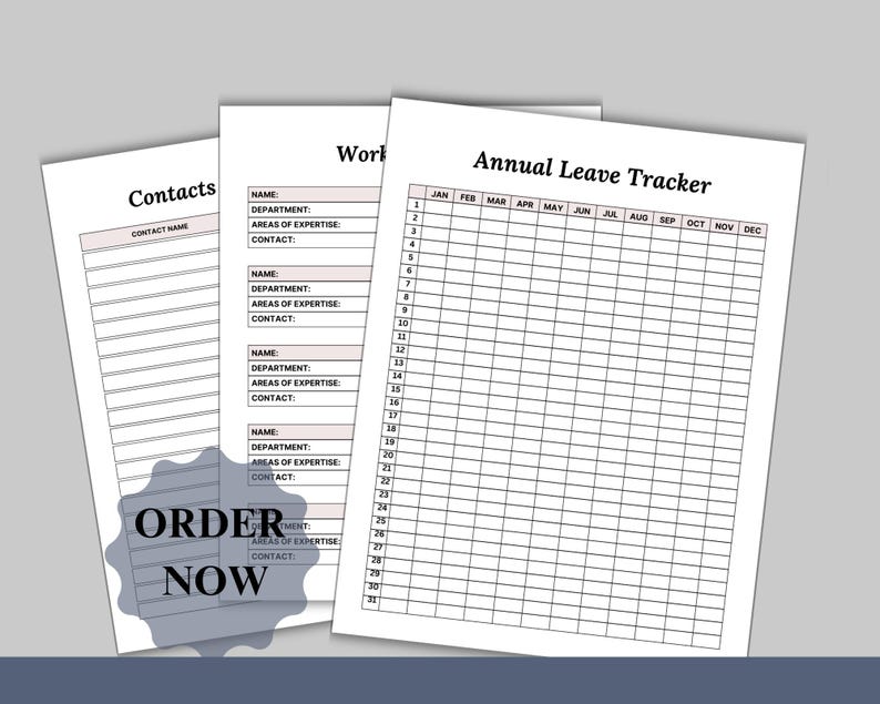 Editable Office Work Planner, Monthly and Weekly Planner, Work History ...