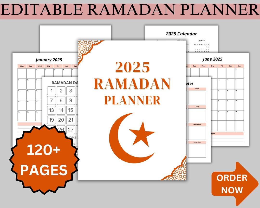 2025 Ultimate Editable Ramadan Planner, Digital & Printable Organizer ...