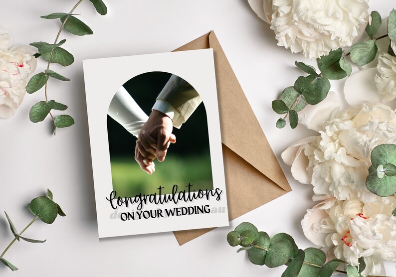 Wedding Congratulations Card PRINTABLE Marriage Gift Customisable Canva ...