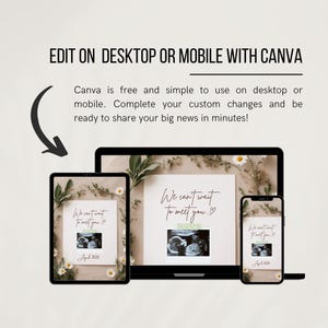 Birth Flower April Digital Pregnancy Announcement Spring Floral Baby ...