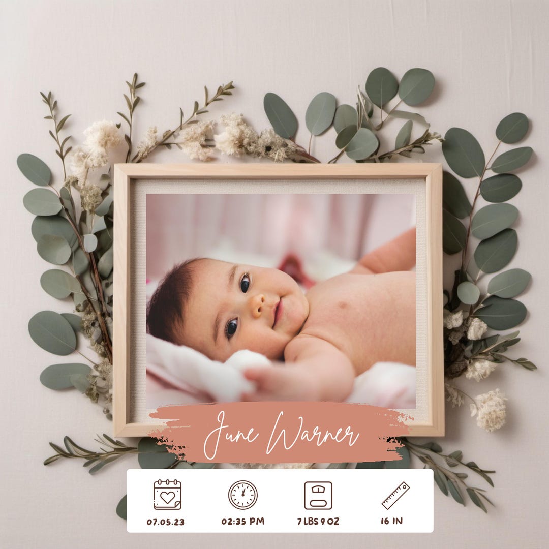 Custom Baby Birth Announcement Template, Social Media Reveal (digital ...