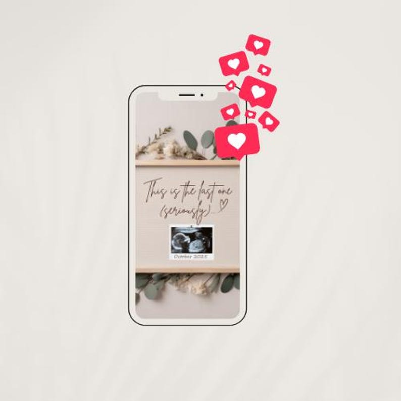 Last Baby Pregnancy Announcement Template, Grand Finale Reveal (digital ...