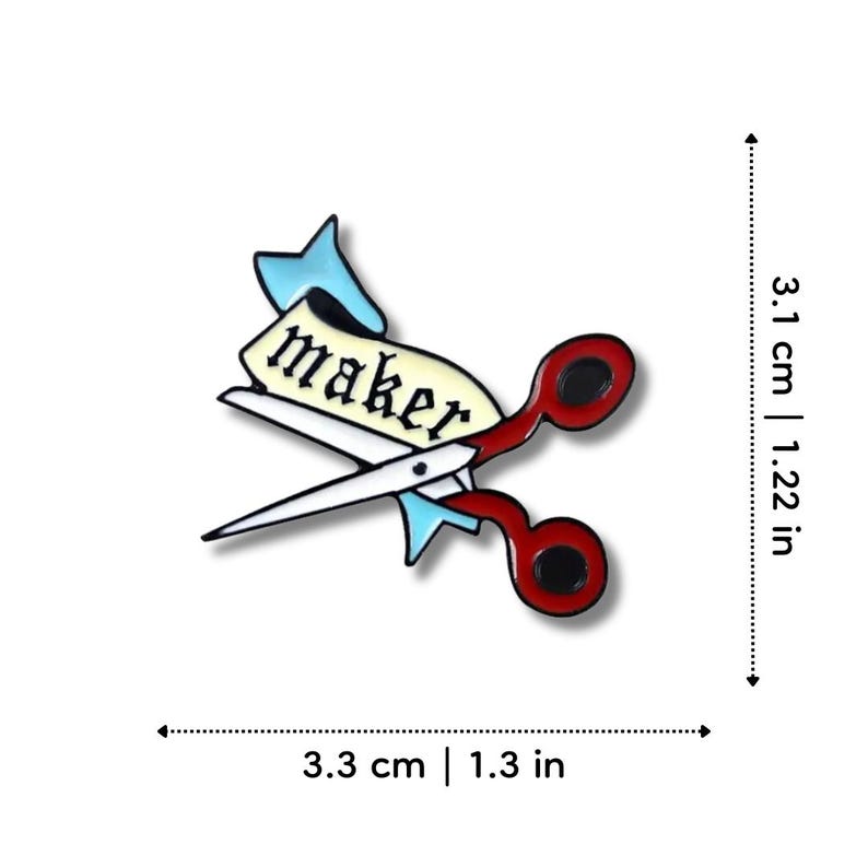 Maker With Scissors Enamel Pin: Craft Gift - Etsy