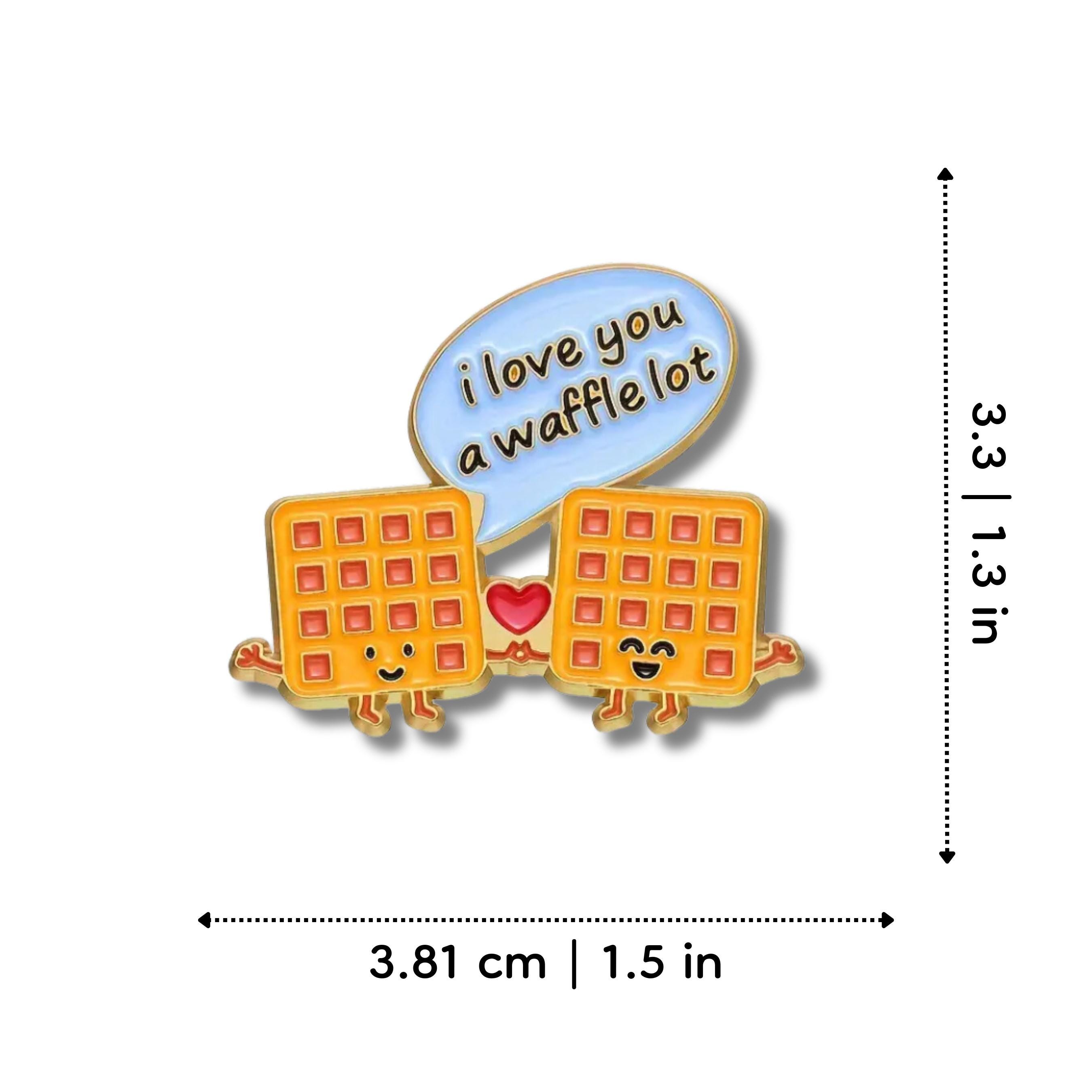 I Love You A Waffle Lot Enamel Pin, Breakfast Pin, Waffle Pin, Partner ...