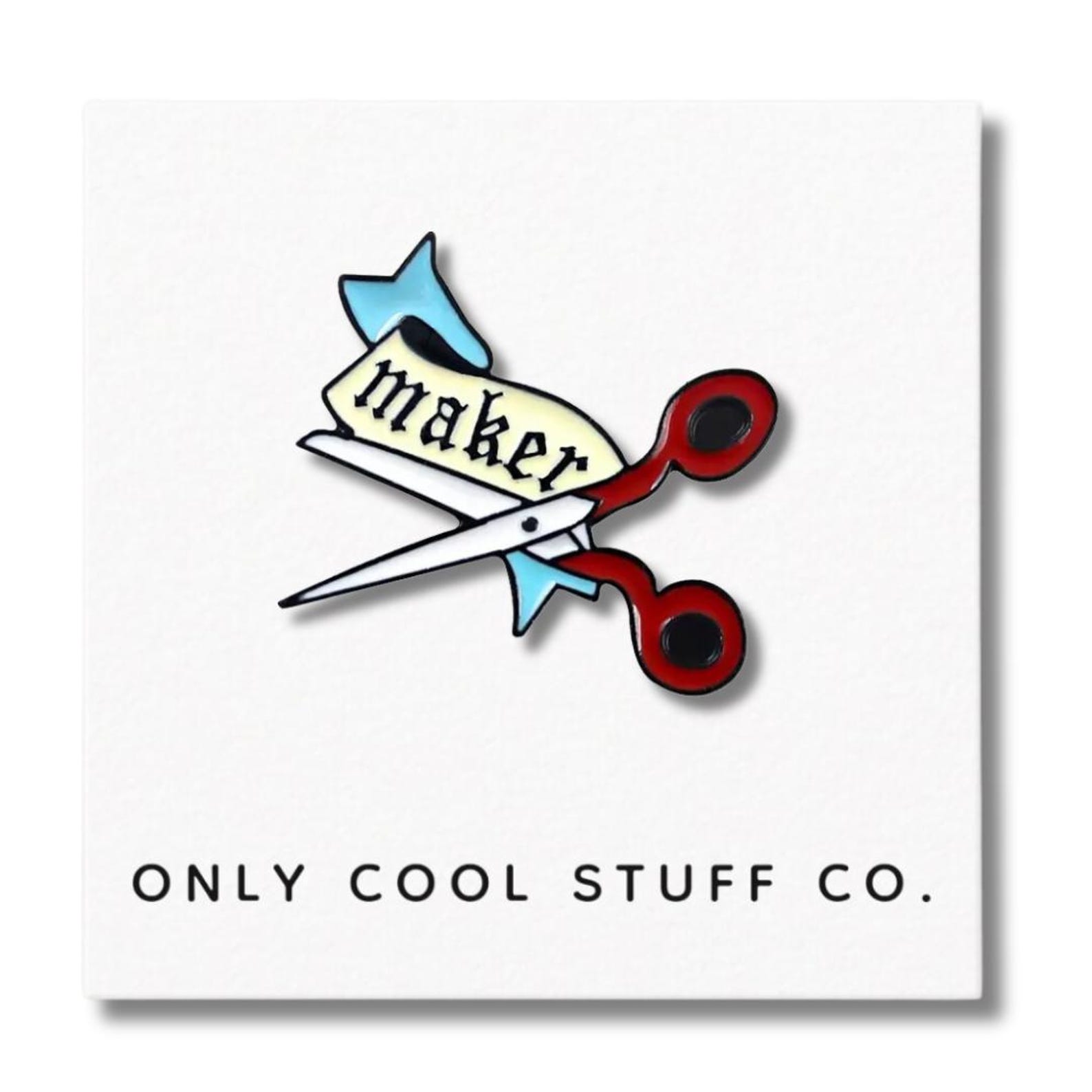 Maker With Scissors Enamel Pin: Craft Gift - Etsy
