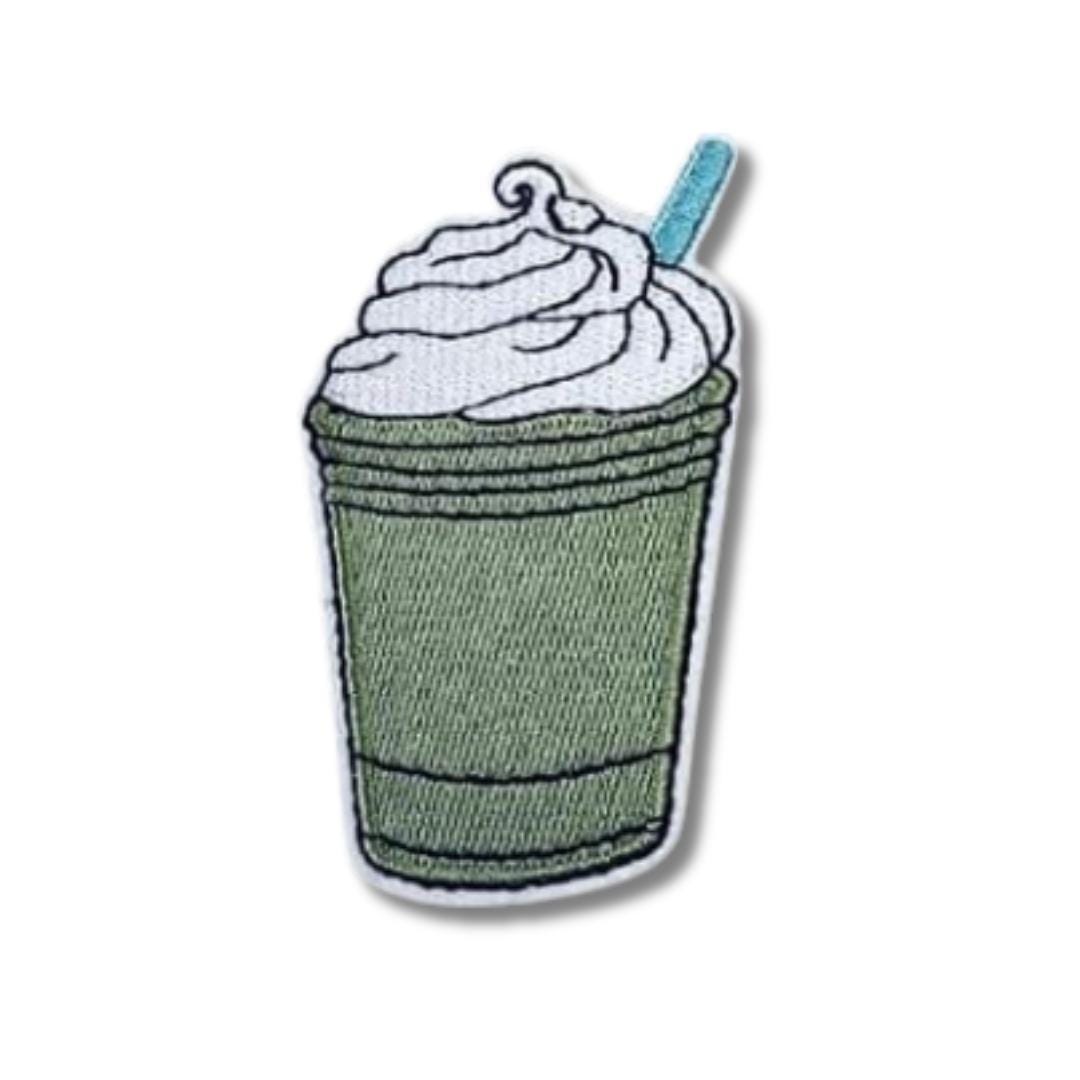 Matcha Green Tea Frappuccino Embroidered Iron-on Patch, Patch, Patches ...