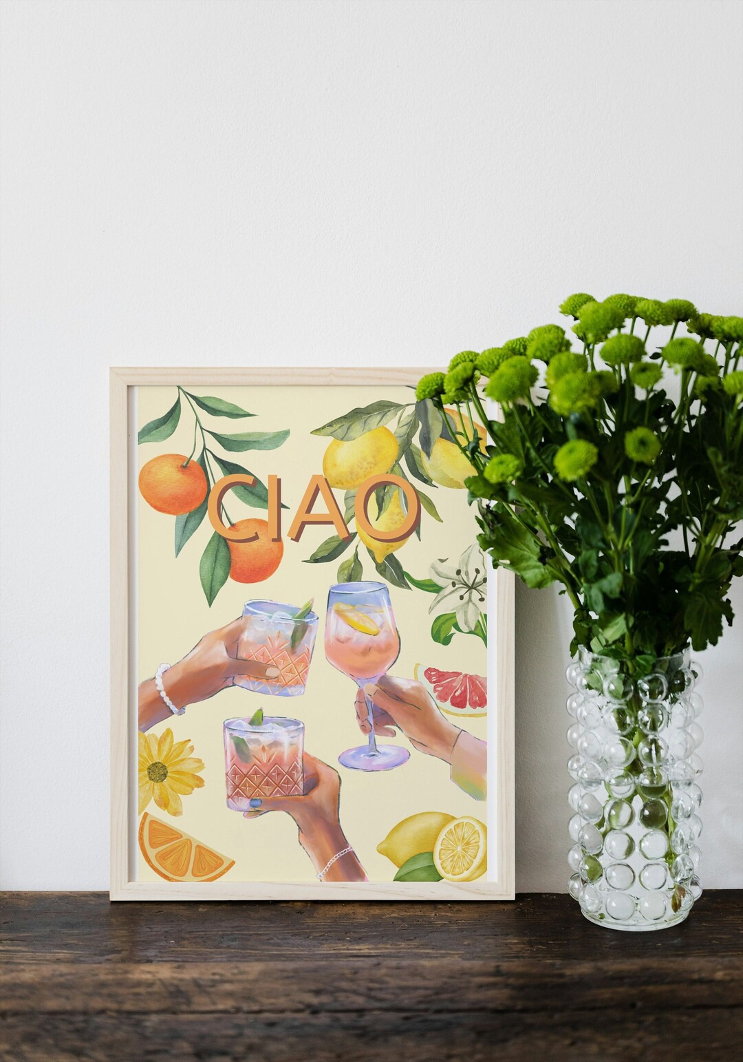 Mediterranean Digital Art, Lemon Print, Italy Collage Download, Girly ...