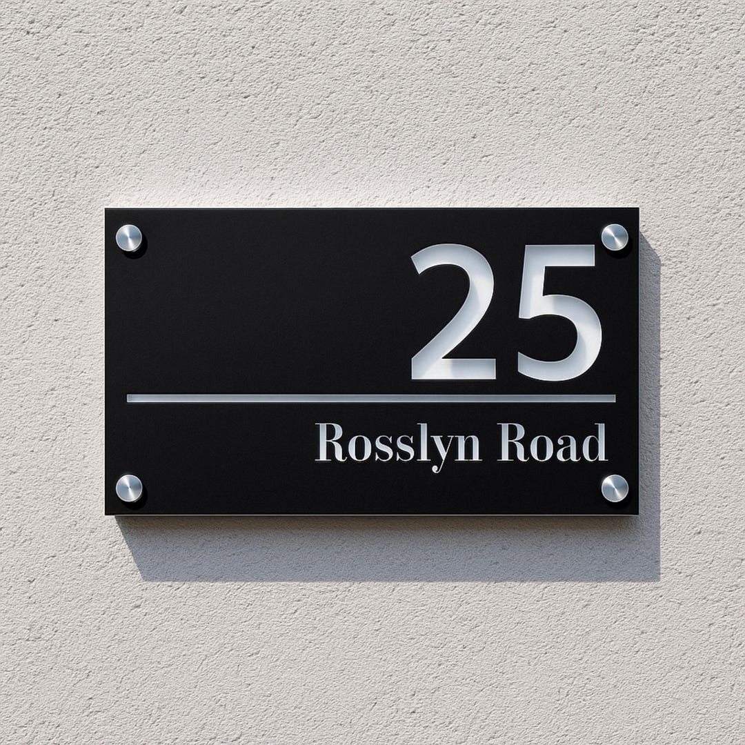 Custom Address Plaque House Wall Plaques Personalized Acrylic Modern ...