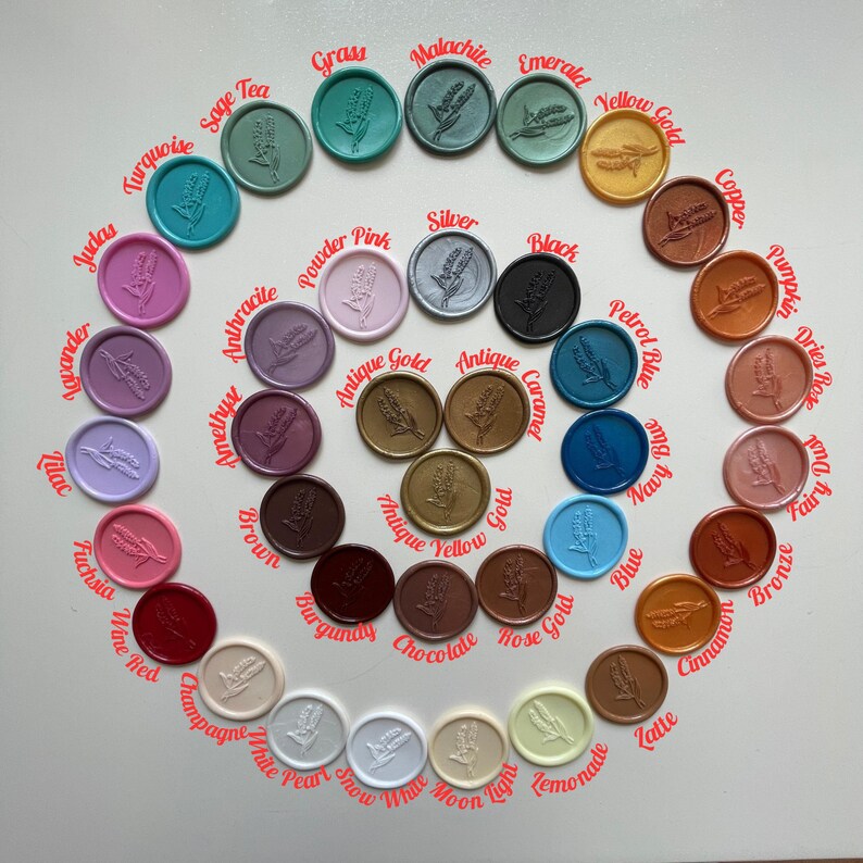 Weddingwax Seal Sticker, 36 Colors Wax Seals Self-adhesive Backing, 60 ...