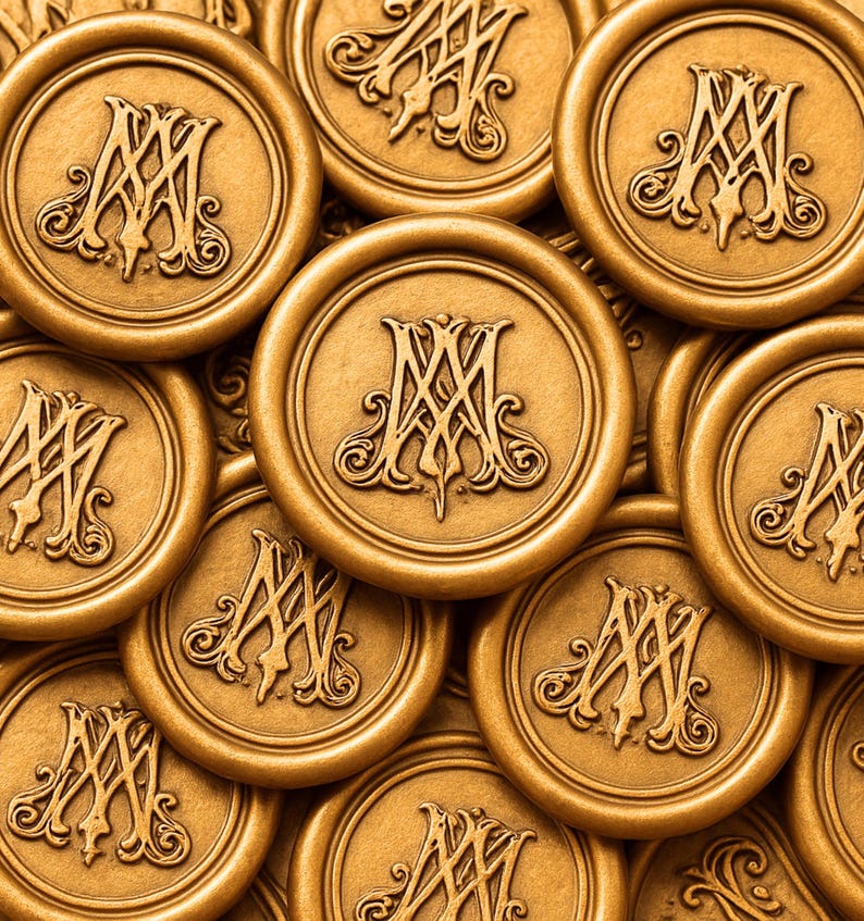 Custom Logo Wax Seal Stickers, Personalized Monogram Stamp With Self ...