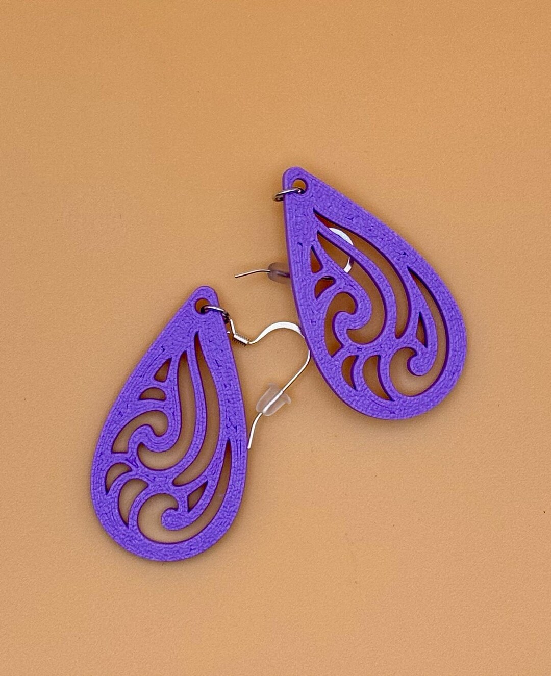 3D Printed Filagree Earrings 3D Printed Earrings Purple Earrings Fancy ...