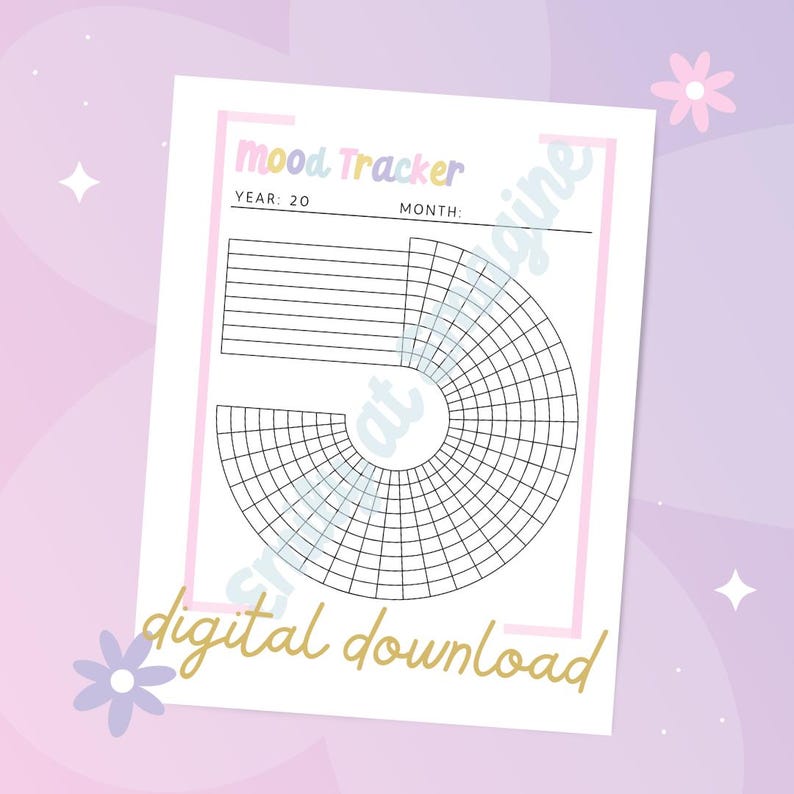 Mood Tracker Printable Mood Tracker Digital Mood Tracker Printable Planner Digital Planner PDF ...
