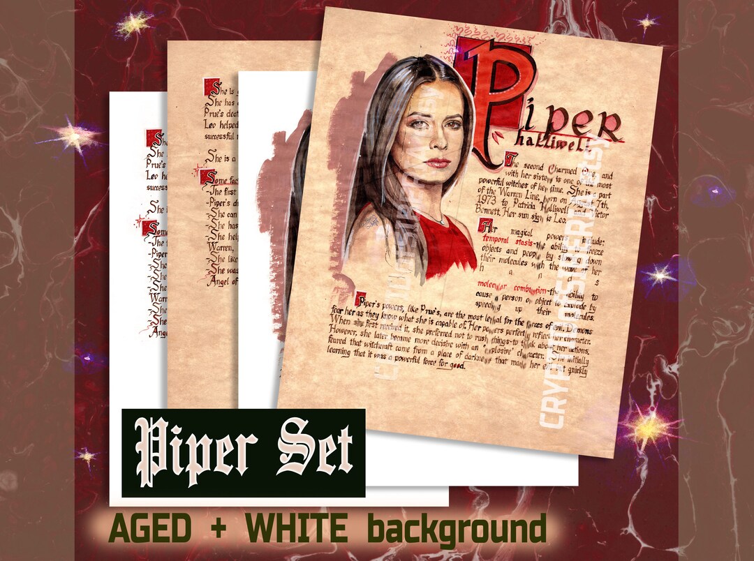 Piper Page for Charmed Book of Shadows Replica Digital Print, Printable ...