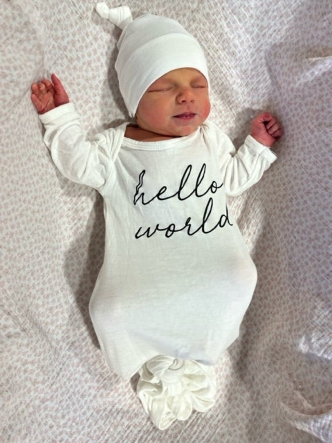 Hello World Script Silky Baby Gown for Boys and Girls- Gender Neutral ...