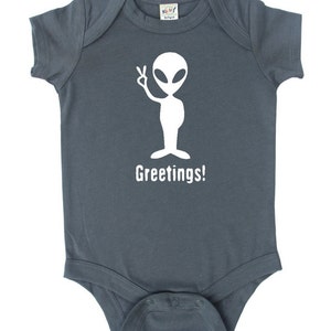 Alien greetings Baby Bodysuit Outer Space Baby - Etsy