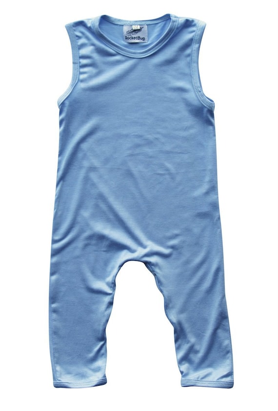 Light Blue Silky Baby Romper for Boys and Girlssleeveless | Etsy