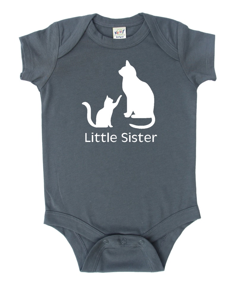 Little Sister Kitty Cat Baby Bodysuit-sibling, Little Brother, Little ...