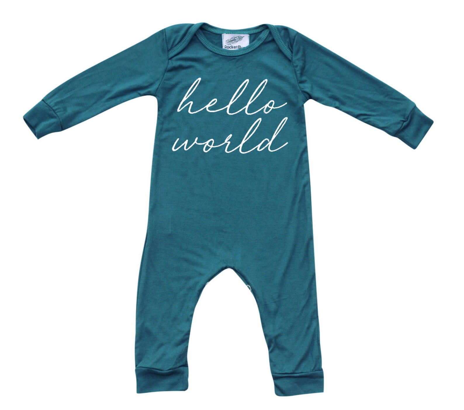 Hello World Script Long Sleeve Silky Baby RomperHat | Etsy