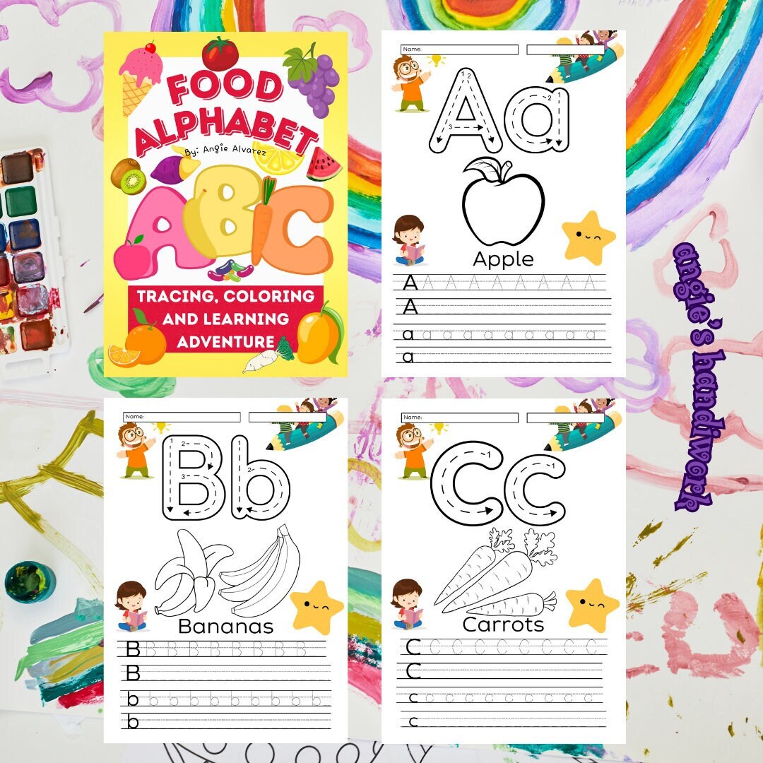 Alphabet Feast Tracing, Coloring and Learning Adventures From A-Z - Etsy