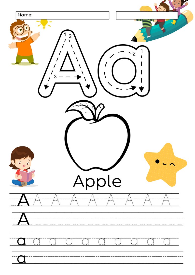 Alphabet Feast Tracing, Coloring and Learning Adventures From A-Z - Etsy