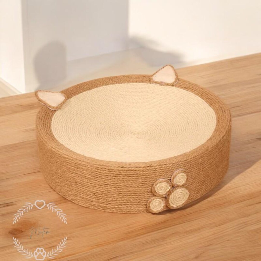 Round Cat Scratcher Pad, Sisal Weave Cats Scratching Board, Cat ...