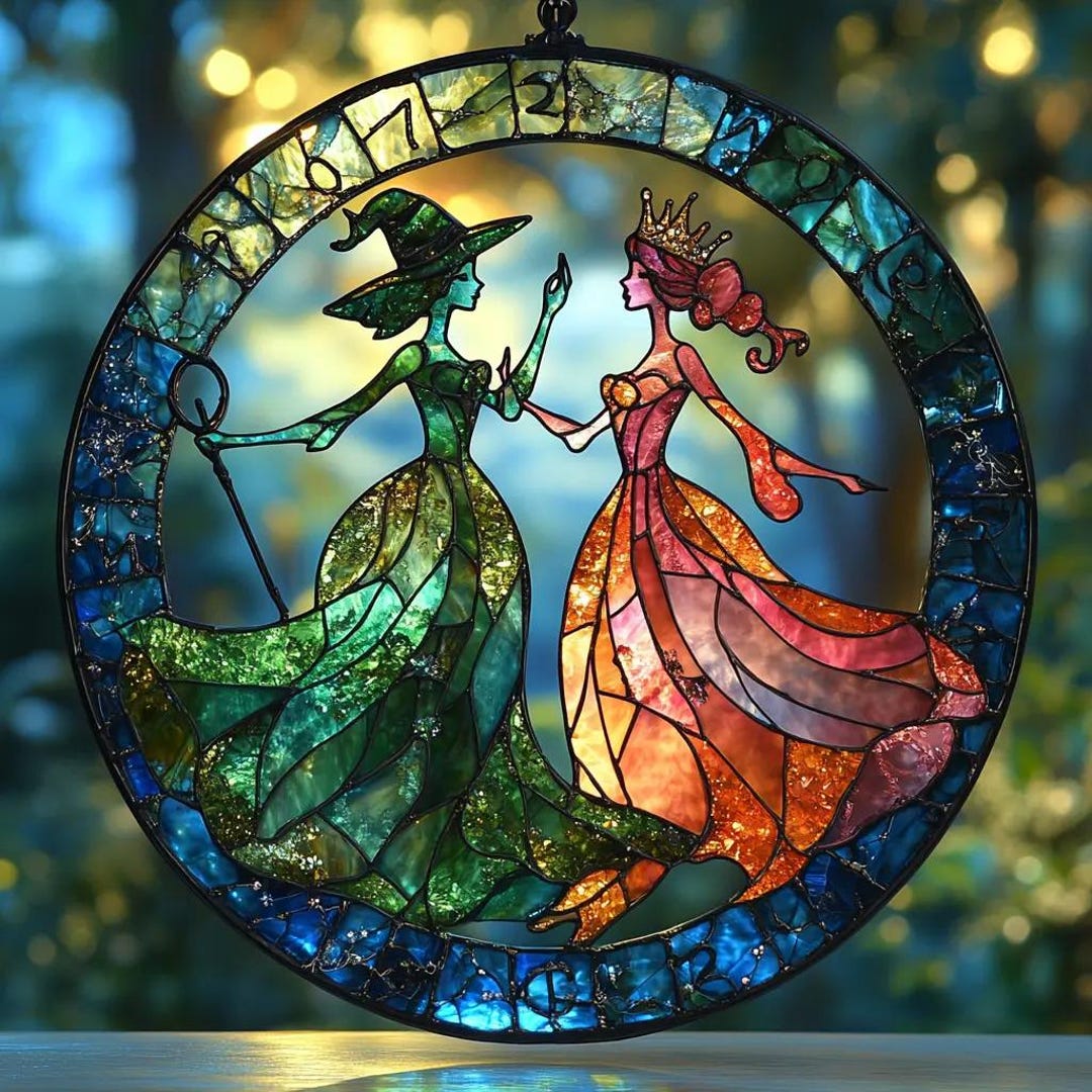 Elphaba and Glinda Besties Acrylic Suncatcher Ornament, Witches of Oz ...