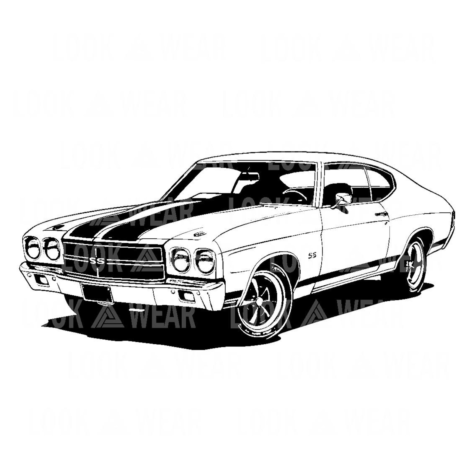 Classic Muscle Car Digital Print for Garage Old Car Lover Gift Muscle ...