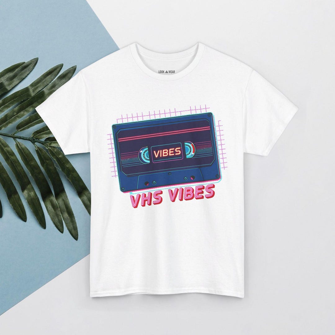 VHS T-shirt Retro VHS Tape Design Neon Colors Vintage Style Shirt Gift ...