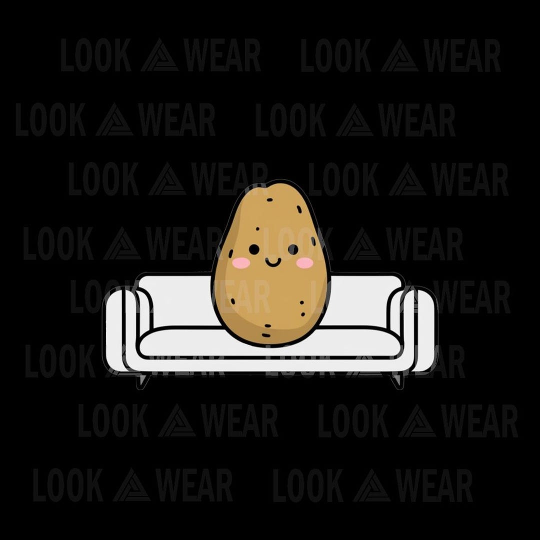 Coach Potato Design Laziness Idea Cute Potato PNG Funny Series Marathon ...