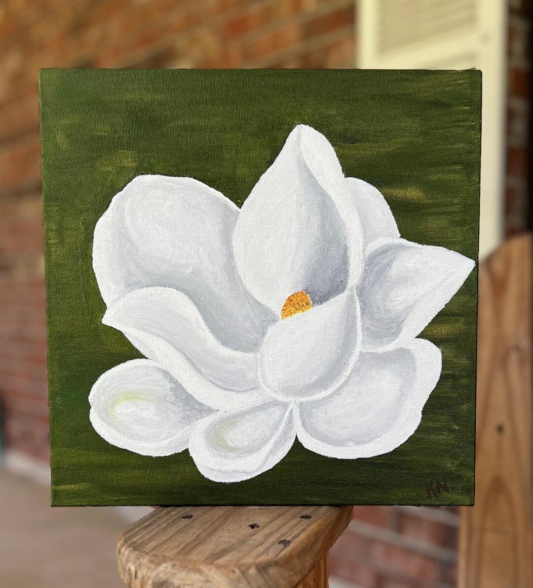 Magnolia Canvas Painting - Etsy