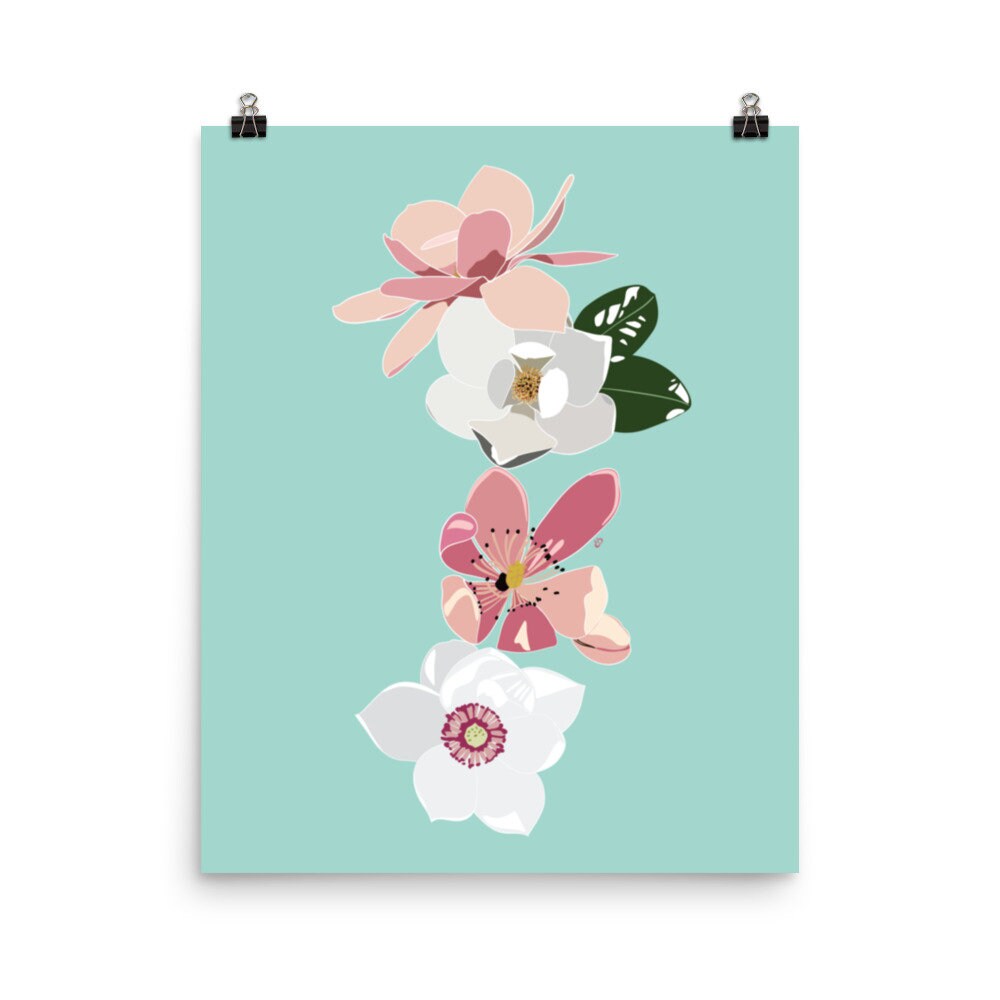 Magnolia Stack Art Print Etsy