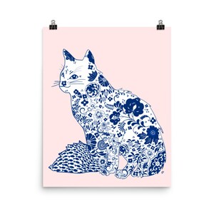 Delft Cat Art Print - Etsy