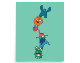 Kids Cute Monster Art Print Monster Poster Funny Monster - Etsy