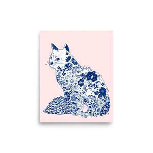 Delft Cat Art Print - Etsy