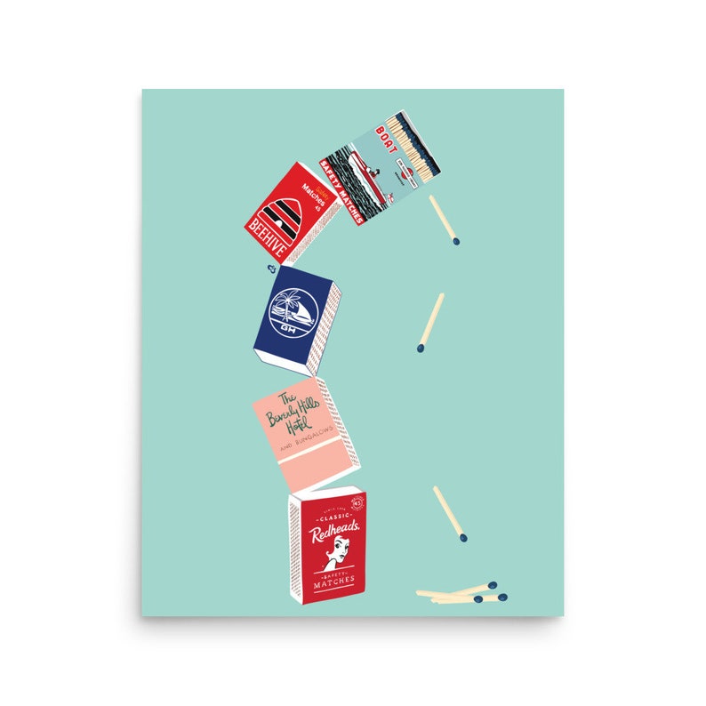 Matchbox Stack Art Print - Etsy