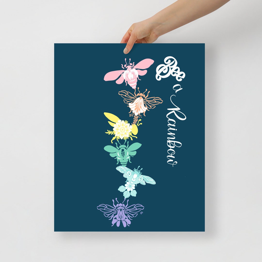 Bee a Rainbow Art Print - Etsy
