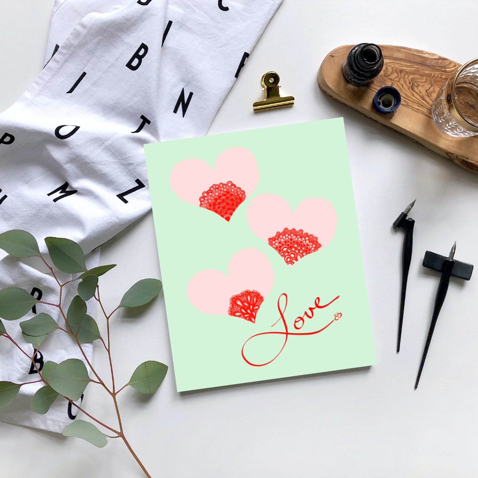 Love Hearts Postcards – Set of 5 - Etsy