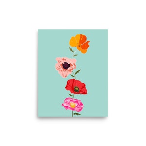 Poppy Flower Stack Art Print - Etsy