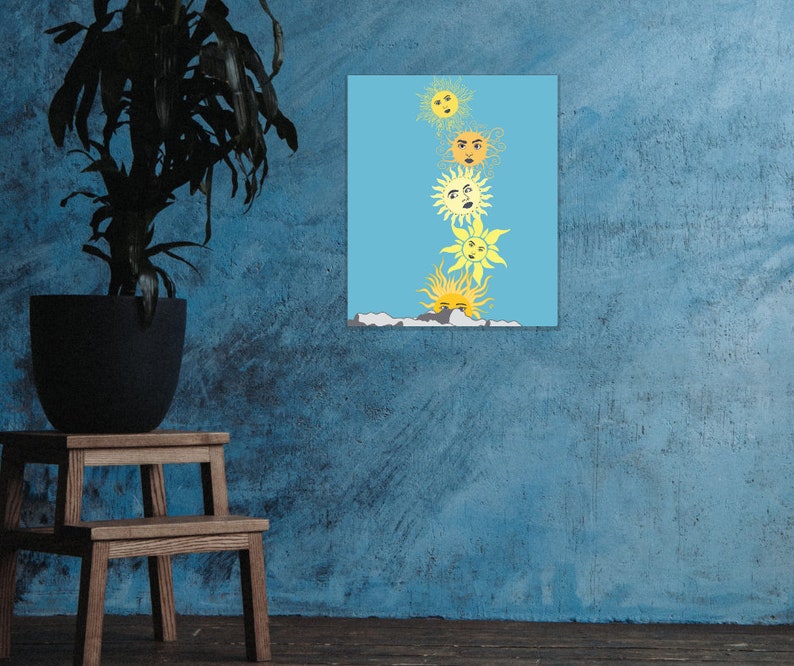 Here Comes the Sun Stack Art Print - Etsy