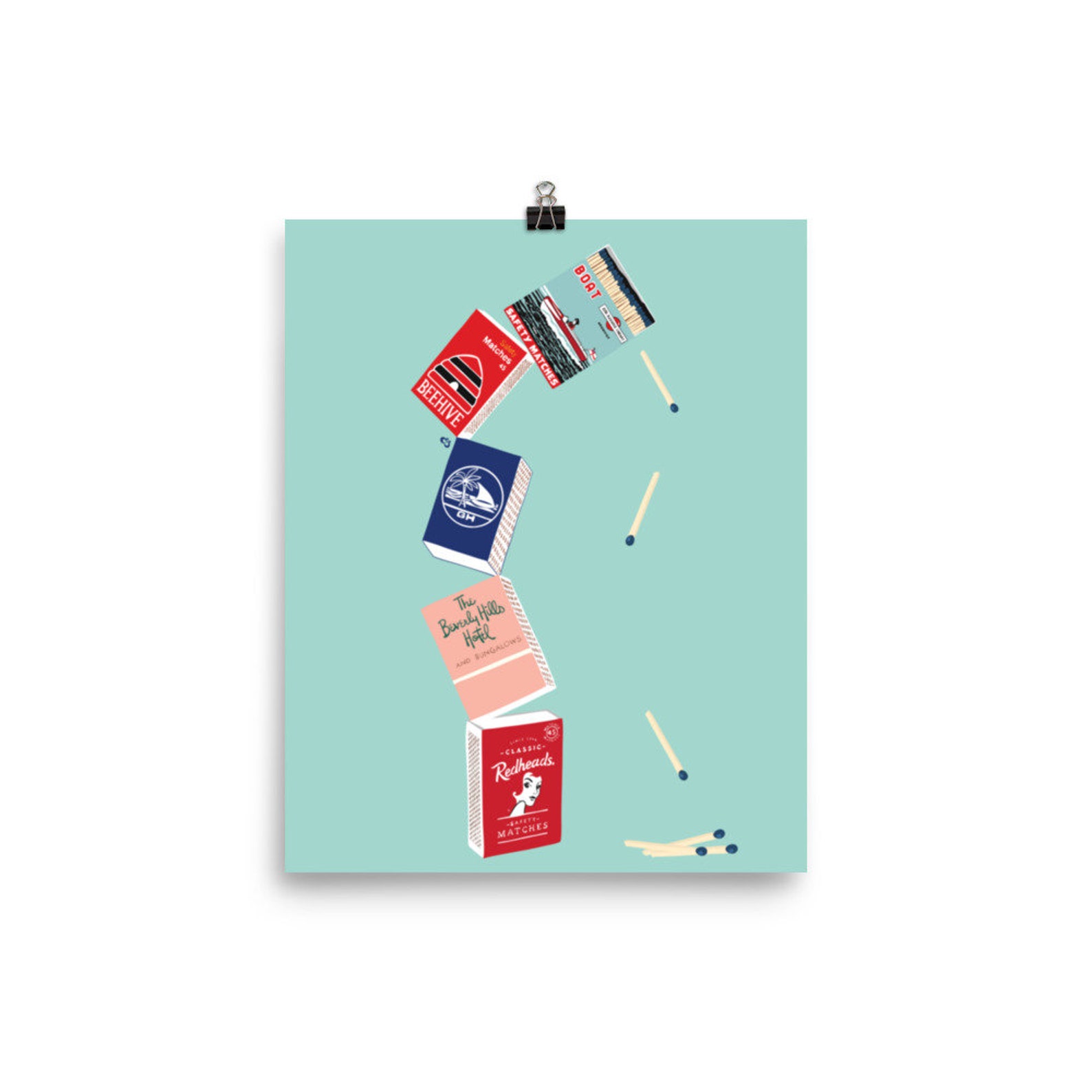 Matchbox Stack Art Print - Etsy