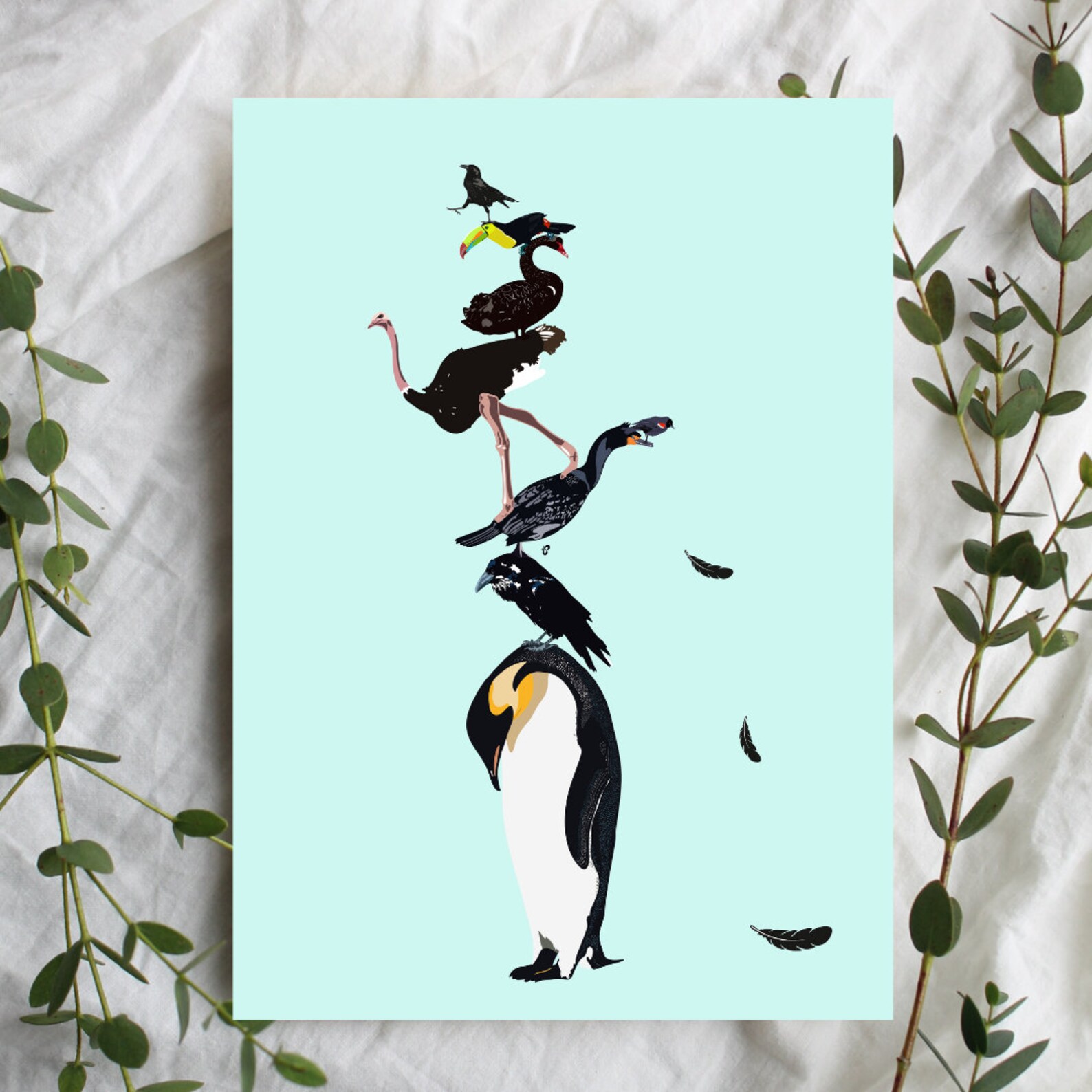 Bird Stack Postcards – Set of 5 - Etsy