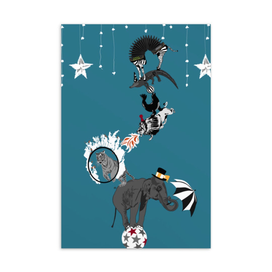 Circus Stack Postcards – Set of 5 - Etsy