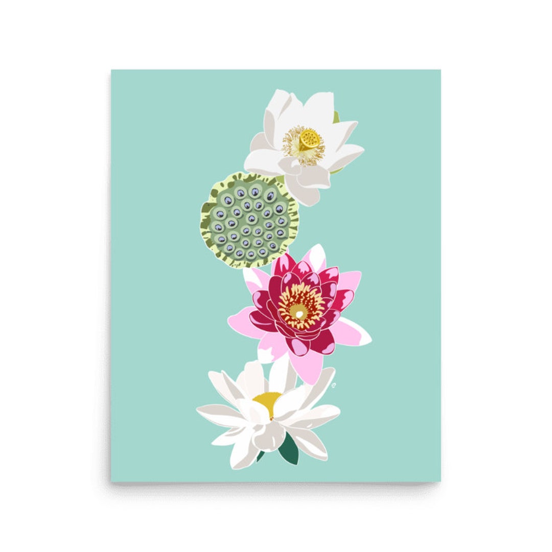 Lotus Flower Stack Art Print - Etsy
