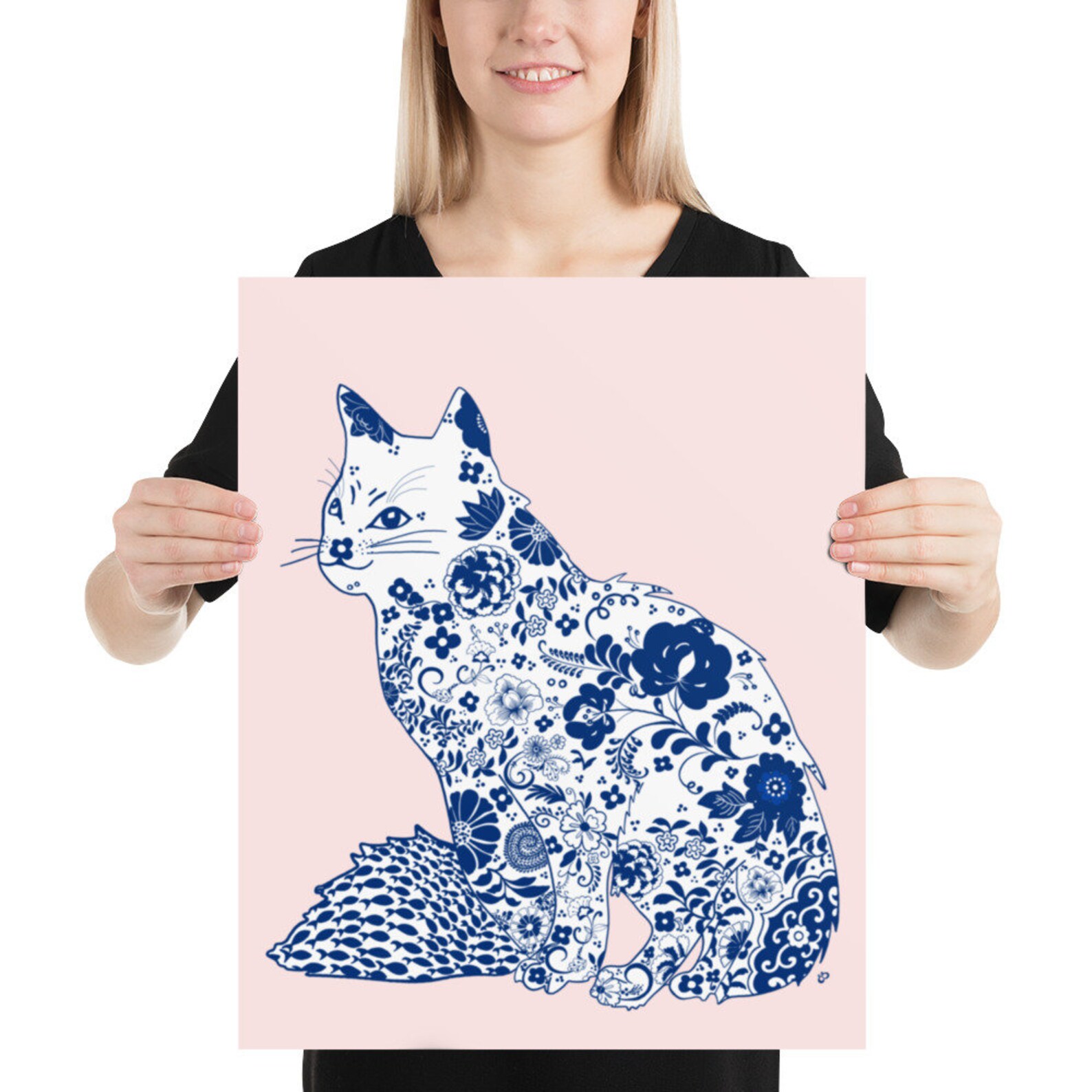 Delft Cat Art Print - Etsy