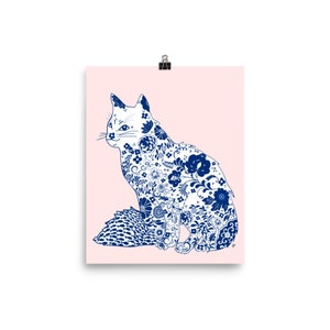 Delft Cat Art Print - Etsy