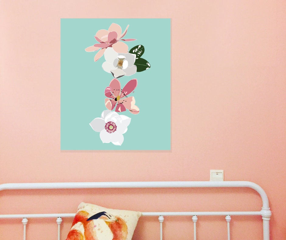 Magnolia Stack Art Print Etsy 