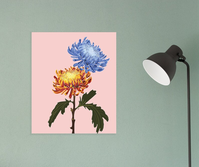 Chrysanthemum Flower Stack Art Print - Etsy